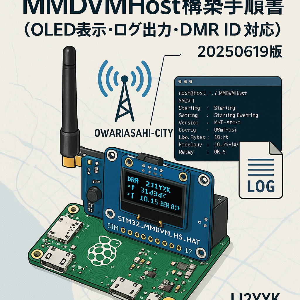 📘 MMDVMHost構築手順書（OLED表示・ログ出力・DMR ID対応）20250619版 | JJ2YYK 尾張旭DMRデジピーター
